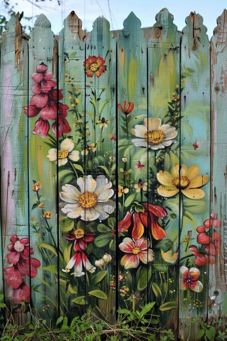 30 Vibrant DIY Garden Fence Art Ideas to Copy - Maleesha P